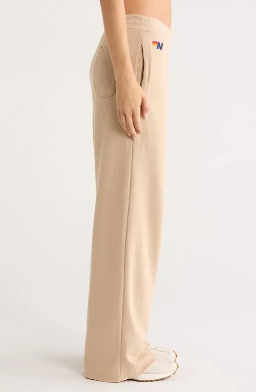 Aviator Nation 5-stripe Wide Leg Sweatpants - Sand