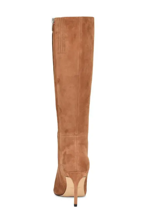Nine West Pointed Toe Knee High Boots - Dark Natural