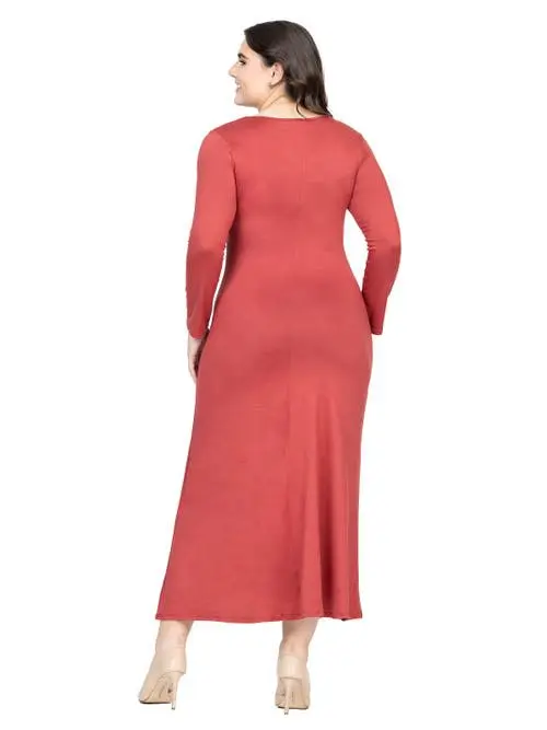 24SEVEN COMFORT APPAREL Long Sleeve Maxi Dress - Penny