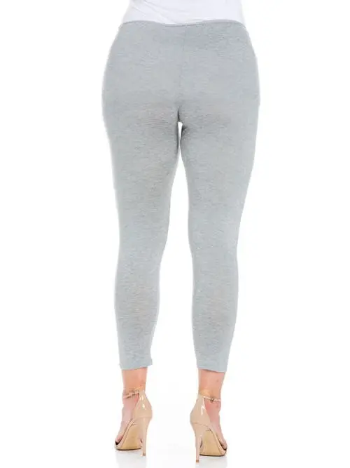 24SEVEN COMFORT APPAREL Ankle Length Leggings - Heather