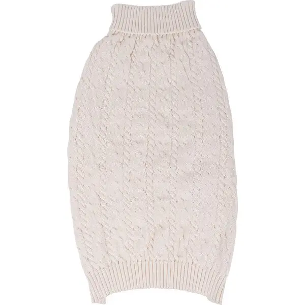 Shinola Cable Knit Dog Sweater - Ivory