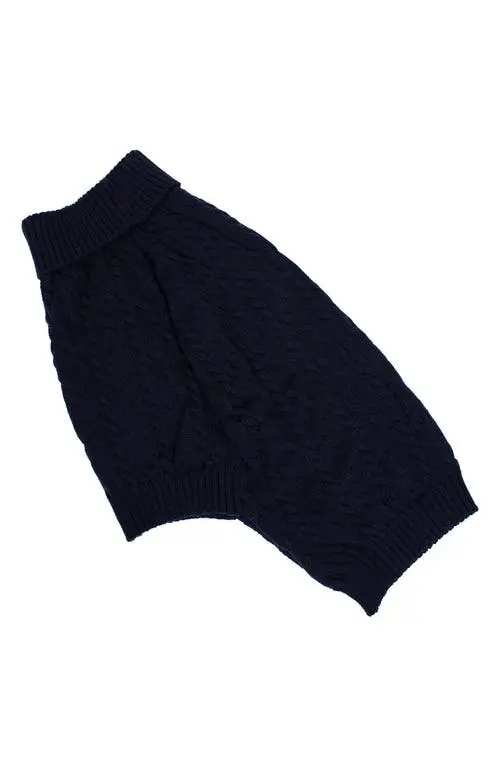 Shinola Cable Knit Dog Sweater - Navy
