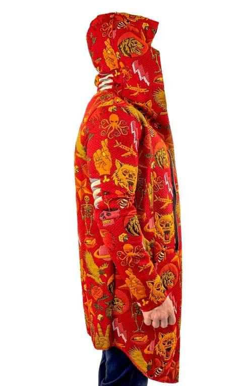 MACEOO Printed Hooded Sportcoat Jacket