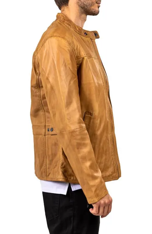 MACEOO Washed Lambskin Leather Jacket