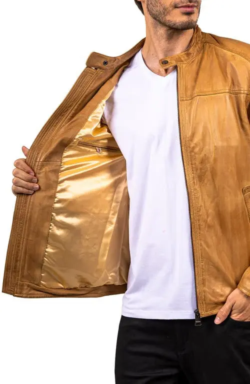MACEOO Washed Lambskin Leather Jacket