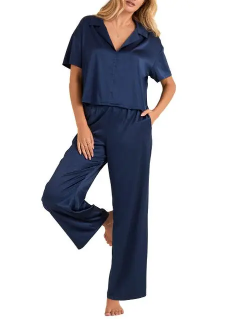 ADORE ME Verity Pajama Set - Dark Blue