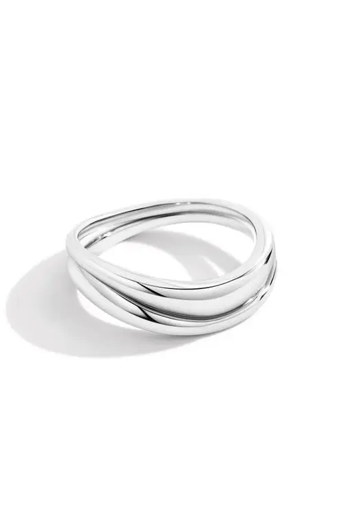 MINT & LILY Organic Stacking Ring Set - 925 Sterling Silver