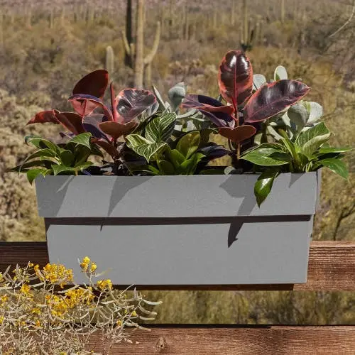 BLOEM 24 Inch Finley Deck Rail Rectangle Planter