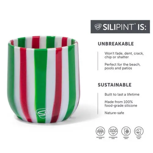 SILIPINT Silicone Wine Glasses 2 Pack Peppermint