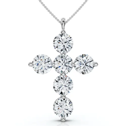 BLISS DIAMOND 6ct Diamond Cross " Pendant Necklace - White Gold