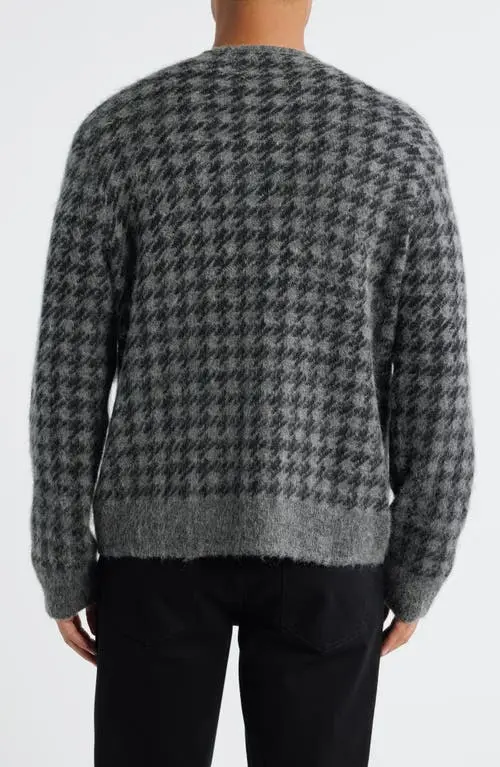 ALLSAINTS Zain Houndstooth Cardigan - Charcoal Grey