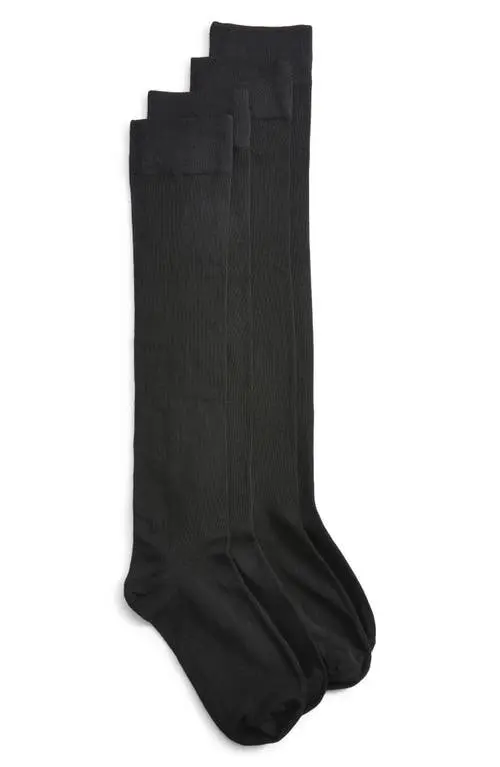 K BELL SOCKS Assorted Comfort Top Knee High Socks - Black