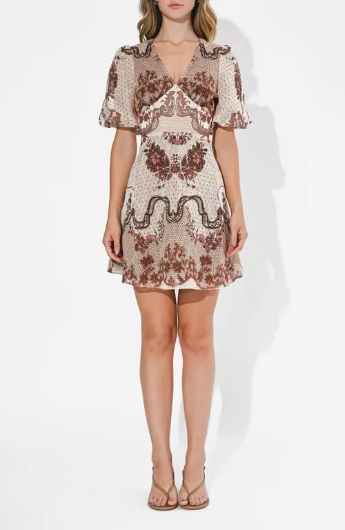 Adelyn Rae Abigail Placed Print Minidress