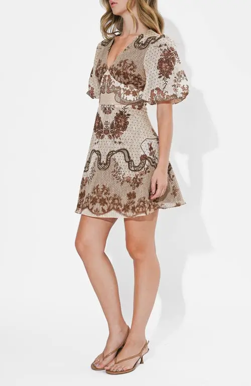 Adelyn Rae Abigail Placed Print Minidress