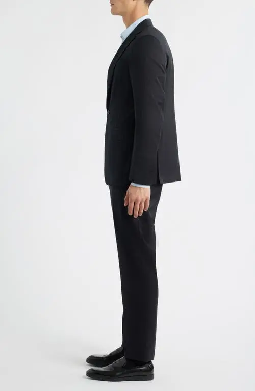 Canali Capri Trim Fit Glen Check Wool Suit - Black