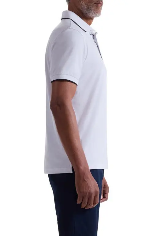 Bugatchi Three-button Performance Polo - White