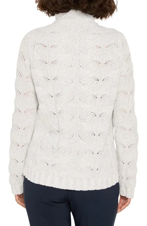 NIC+ZOE Sparkle Cable Stitch Cotton-blend Sweater - Reflection
