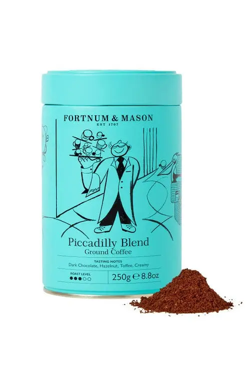 FORTNUM & MASON Picadilly Blend Ground Coffee Tin - Turqouise