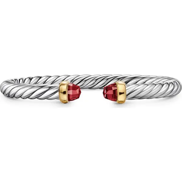 David Yurman Cable Flex Bracelet With Rock Crystal - Silver