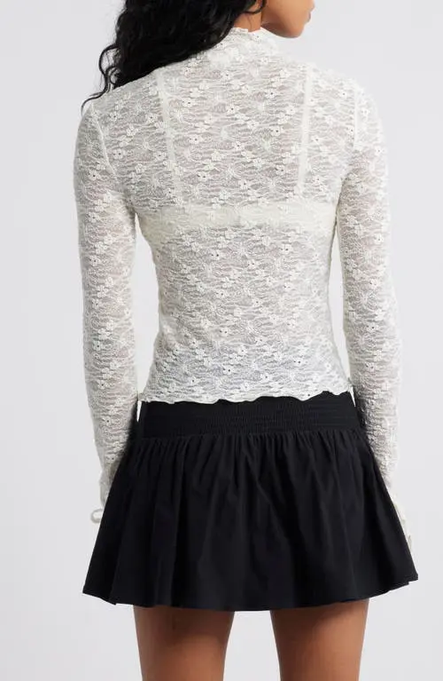 Bp. Funnel Neck Lace Top - Ivory