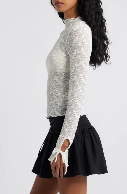 Bp. Funnel Neck Lace Top - Ivory