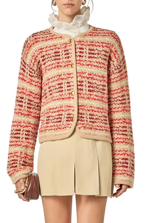 English Factory Textured Stripe Wool-blend Jacket - Tan Multi