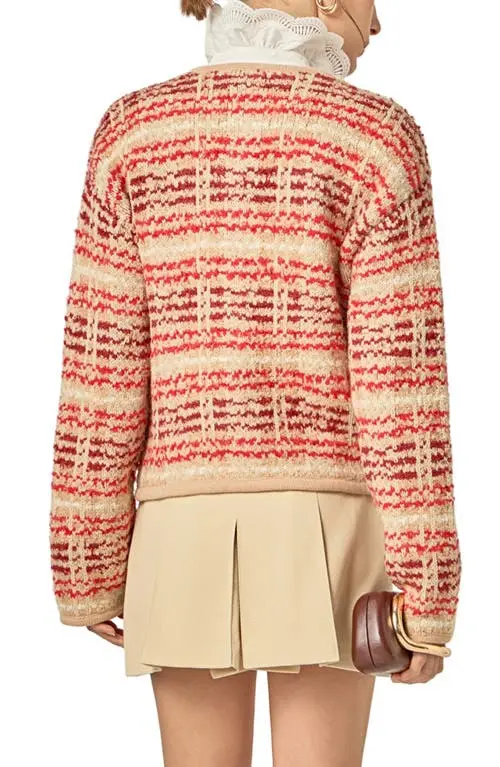 English Factory Textured Stripe Wool-blend Jacket - Tan Multi