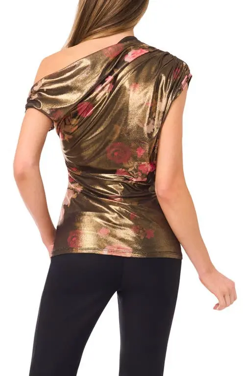 Ted Baker London Metallic Floral One-shoulder Top