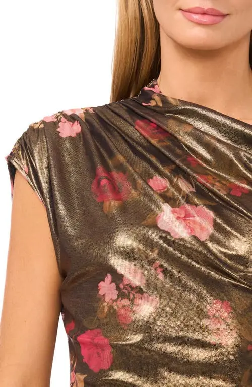 Ted Baker London Metallic Floral One-shoulder Top