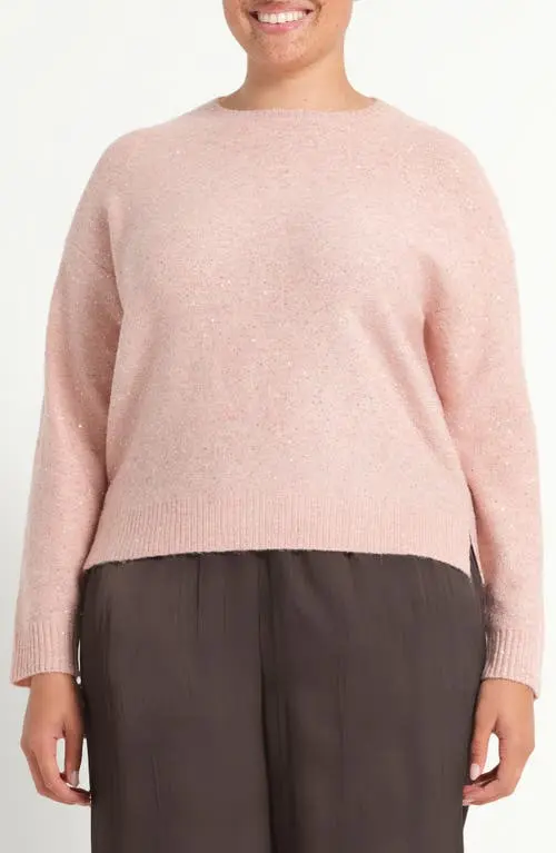 ESTELLE Crewneck Sparkle Sweater - Blush Pink