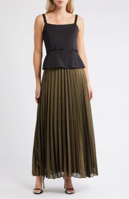 Julia Jordan Mixed Media Pleated Dress