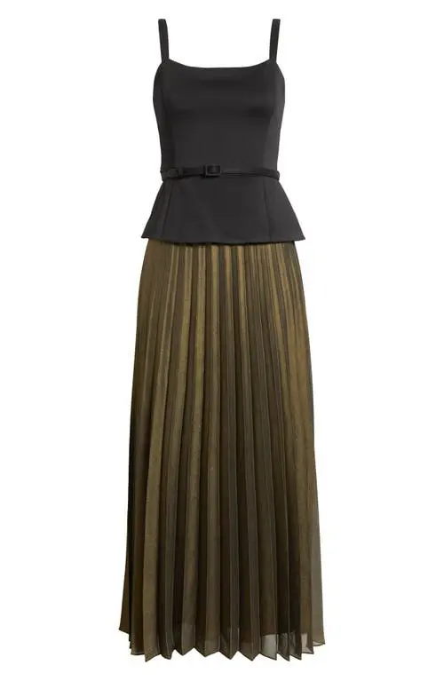 Julia Jordan Mixed Media Pleated Dress