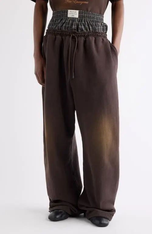 Acne Studios Prowser U Gym Bro Layered Logo Organic Cotton Sweatpants - Dark Brown