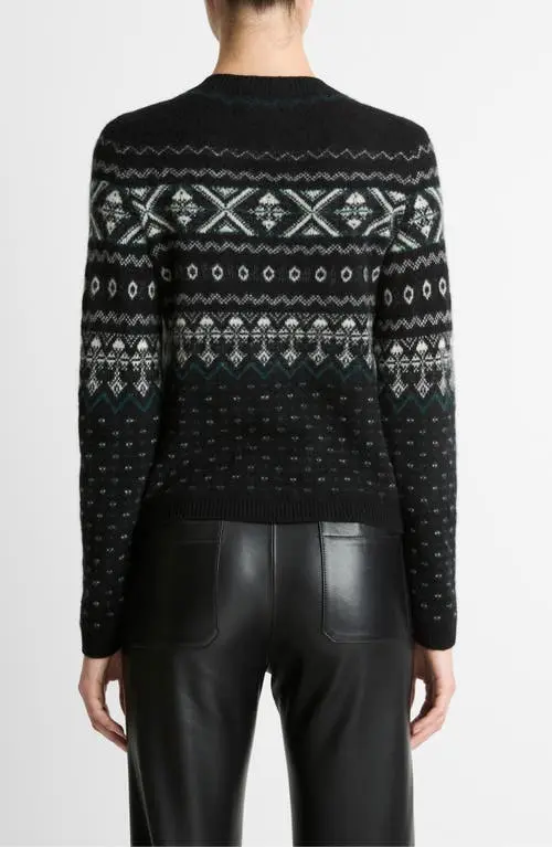 Vince Fair Isle Boiled Cashmere Sweater