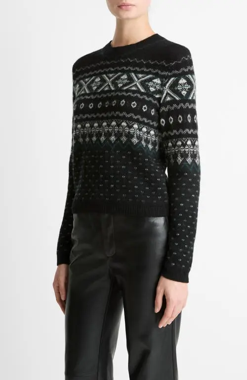 Vince Fair Isle Boiled Cashmere Sweater