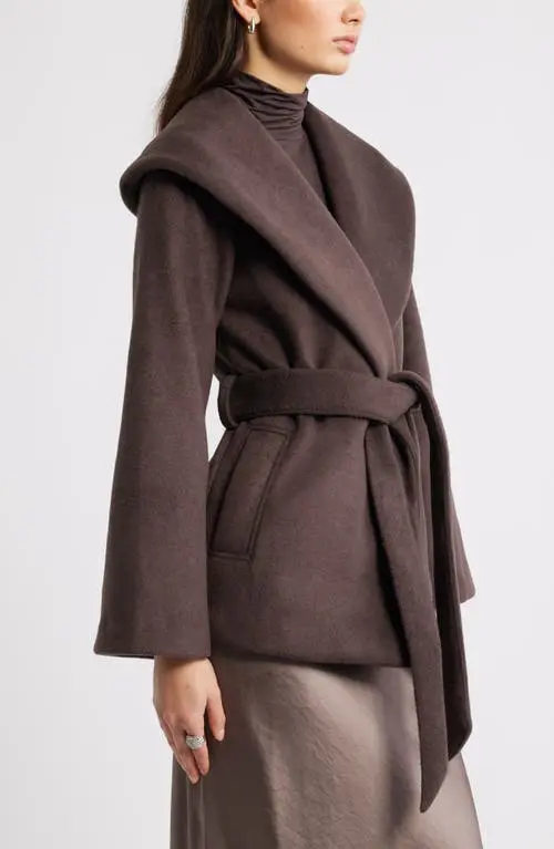 OPEN EDIT Wrap Robe Coat - Brown Seal