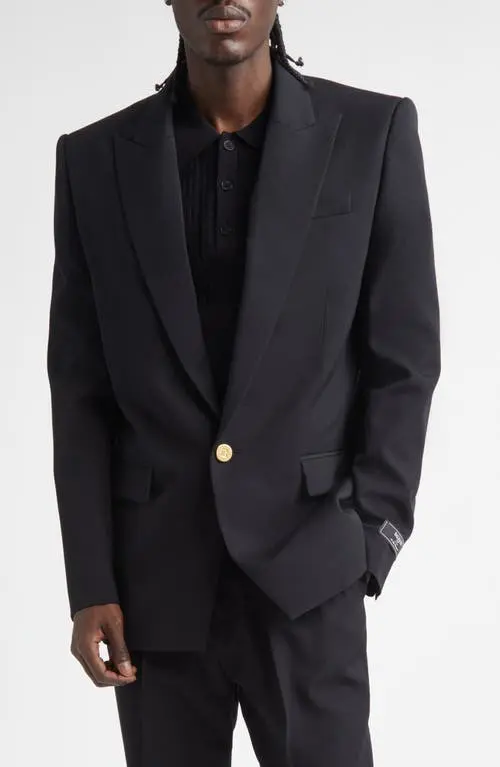 Balmain Pinstripe Wool Tuxedo Jacket