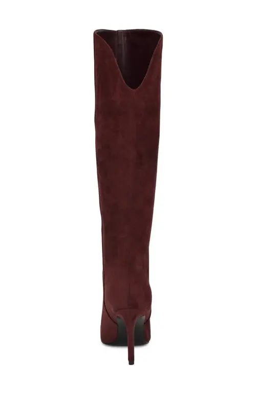 Nine West Razla Pointed Toe Boots - Dark Red