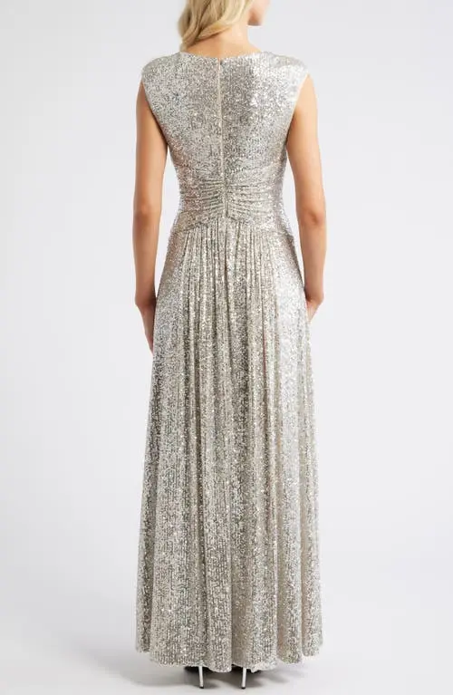 Eliza J Sequin Twist Front Gown