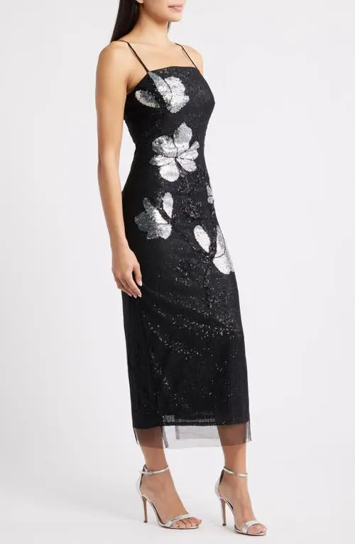 Vince Camuto Sequin Floral Gown