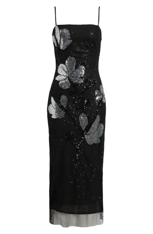 Vince Camuto Sequin Floral Gown