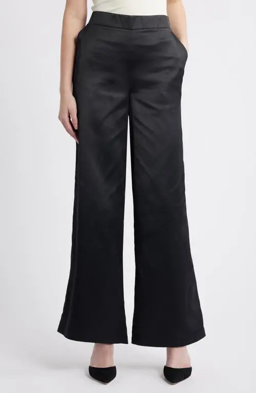 Hue Sateen Wide Leg Pants