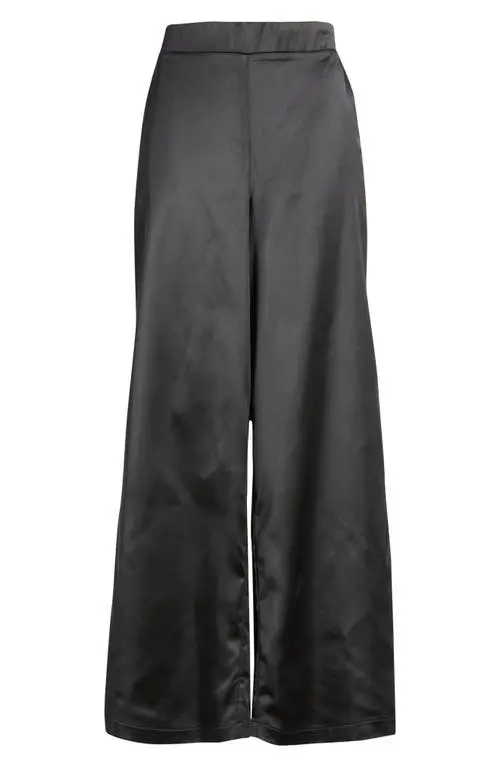 Hue Sateen Wide Leg Pants