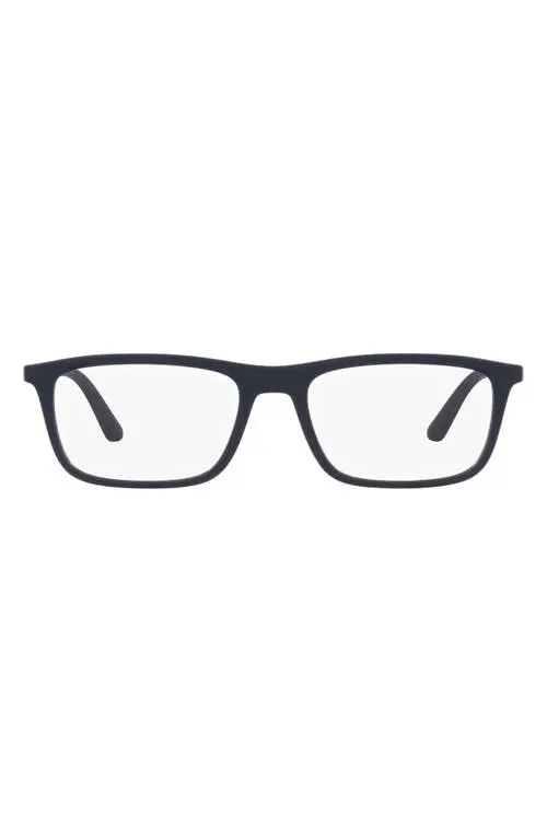 Emporio Armani 55mm Rectangular Eyeglasses - Matte Blue/clear
