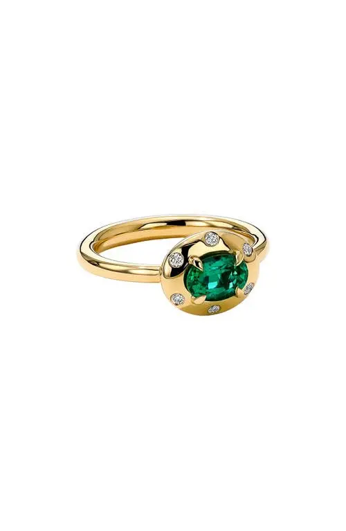 MARK HENRY Aurum Oval Cut Ring With And Diamonds - Emerald