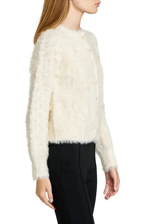 WAYF Kat Fuzzy Cardigan - Ivory