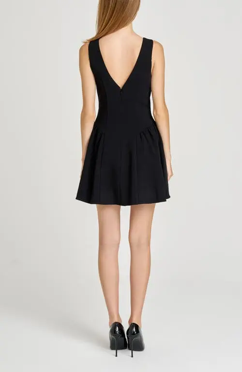 WAYF Ariana Bow Fit & Flare Minidress - Black
