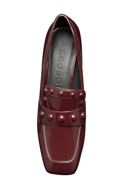 Aerosoles Izzell Square Toe Pumps - Merlot Crinkle Patent