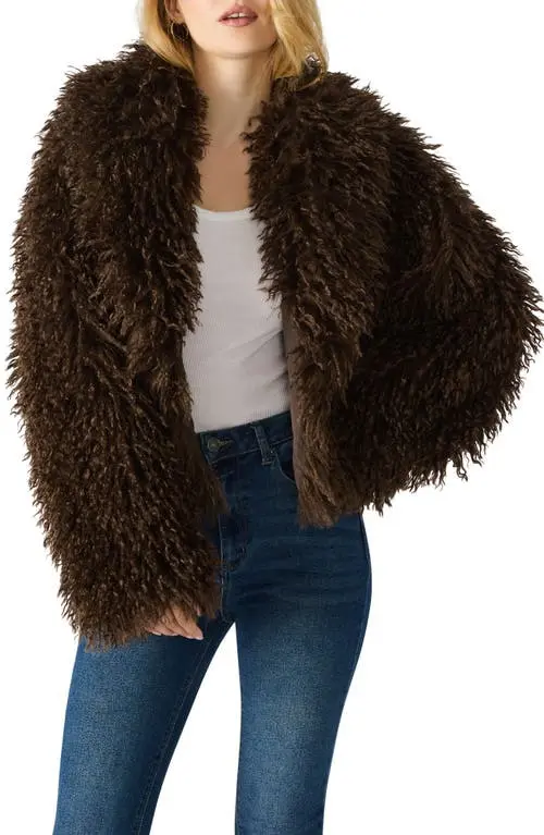 Steve Madden Inaya Faux-fur Jacket - Dark Espresso