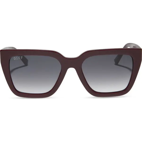 DIFF Amara 54mm Square Sunglasses - Dark Cherry/grey Gradient